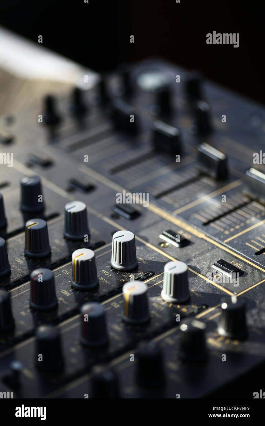 Sound mixer details Stock Photo - Alamy