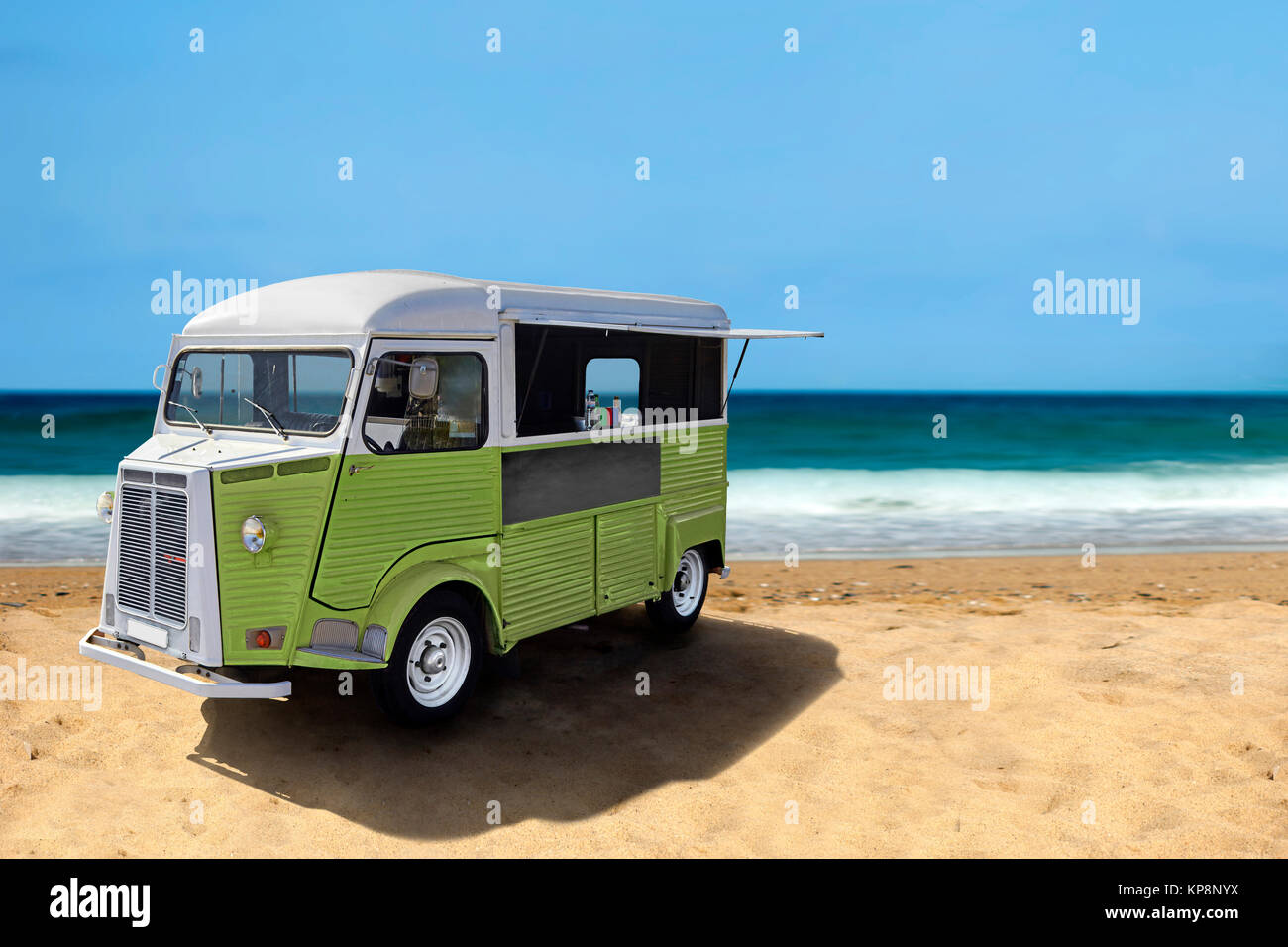Food truck on the beach Stock Photo - Alamy