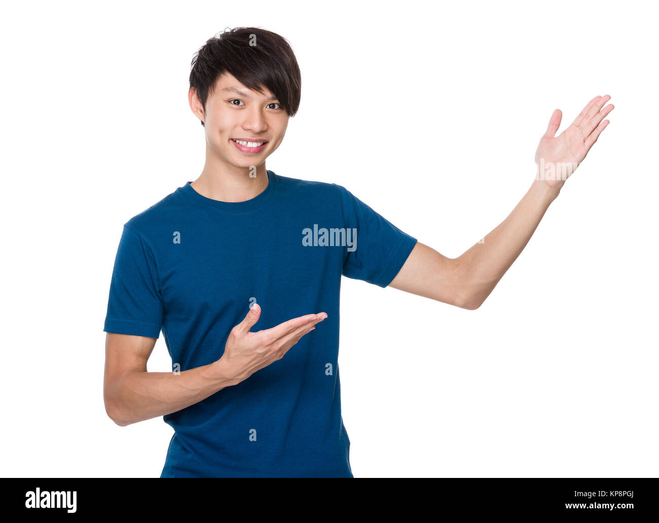 Man with open hand palm Stock Photo - Alamy