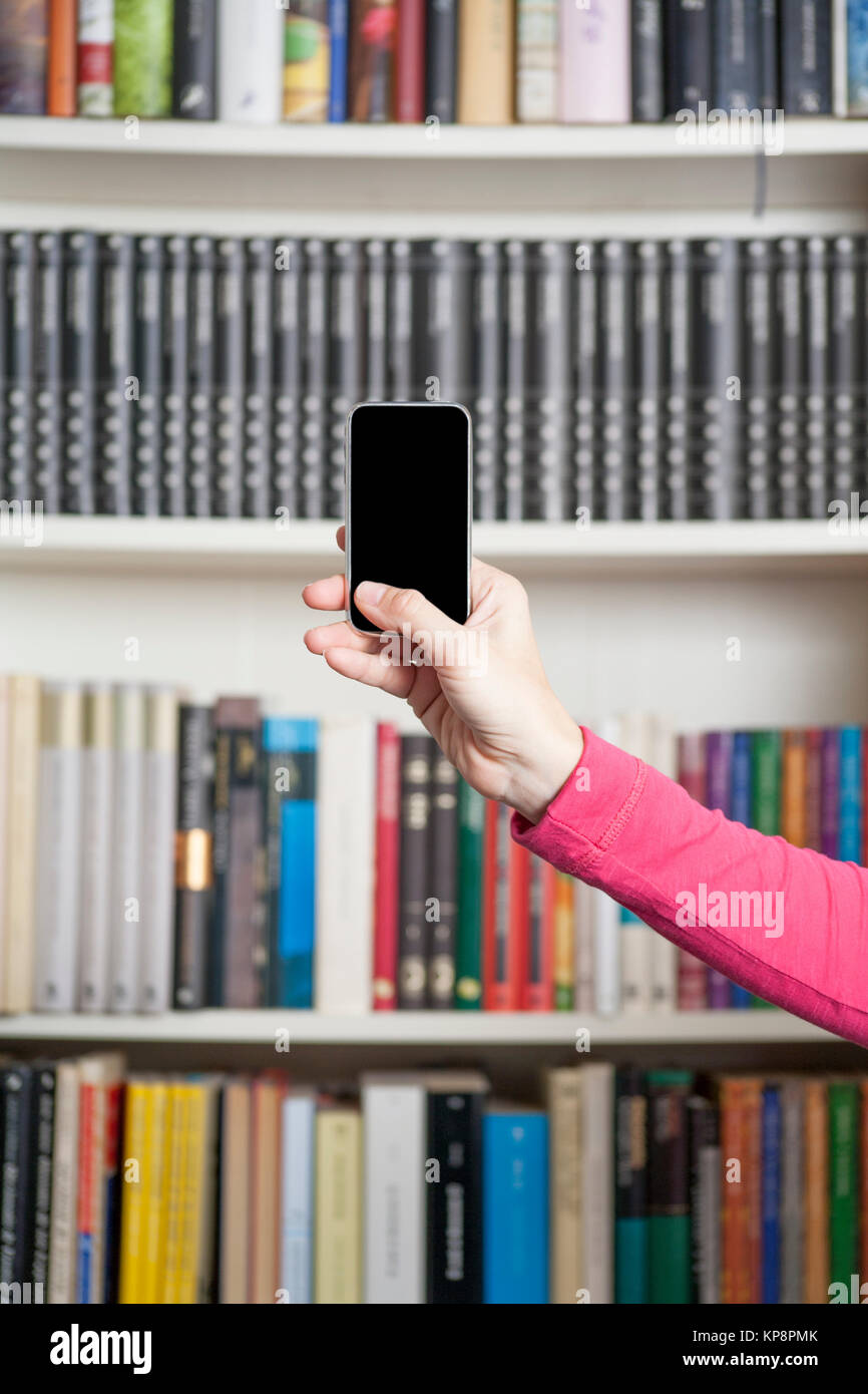 pink arm showing smartphone screen Stock Photo - Alamy