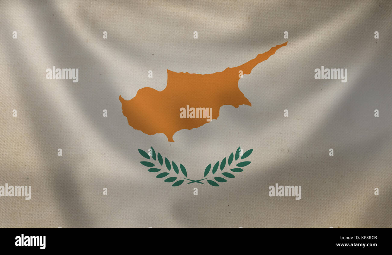 Vintage background with flag of Cyprus. Grunge style Stock Photo - Alamy