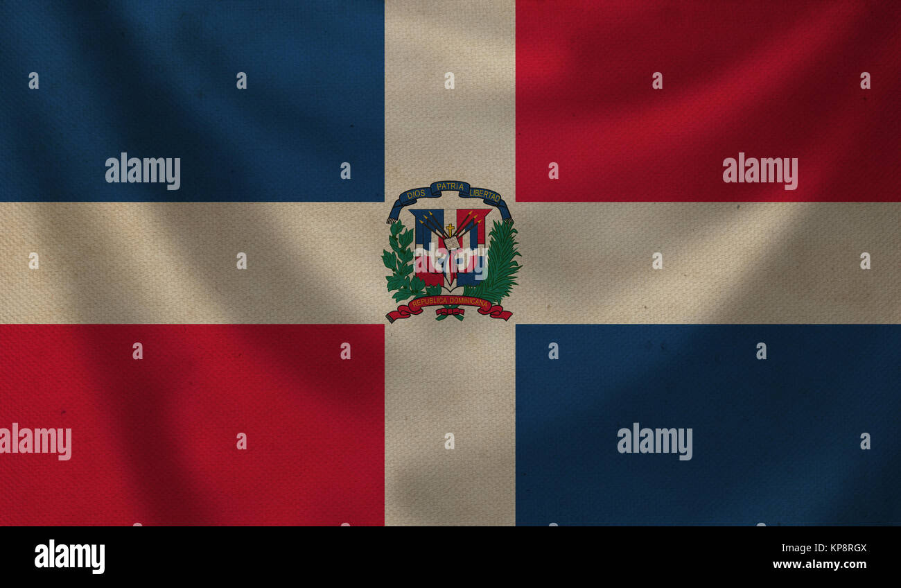 Vintage background with flag of Dominican Republic. Grunge style Stock ...