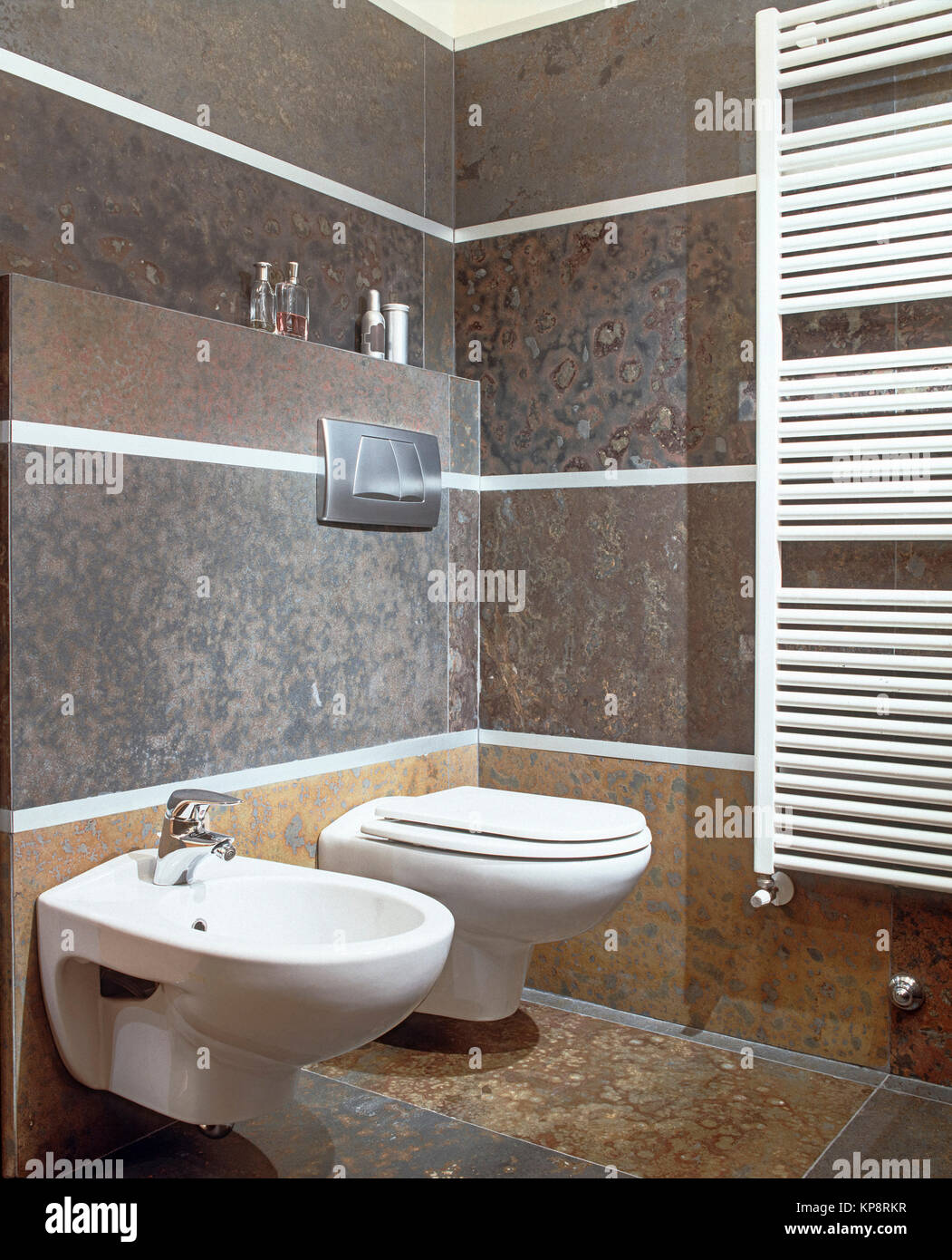 foreground of sanitary ware in a modern bathroom Stock Photo - Alamy