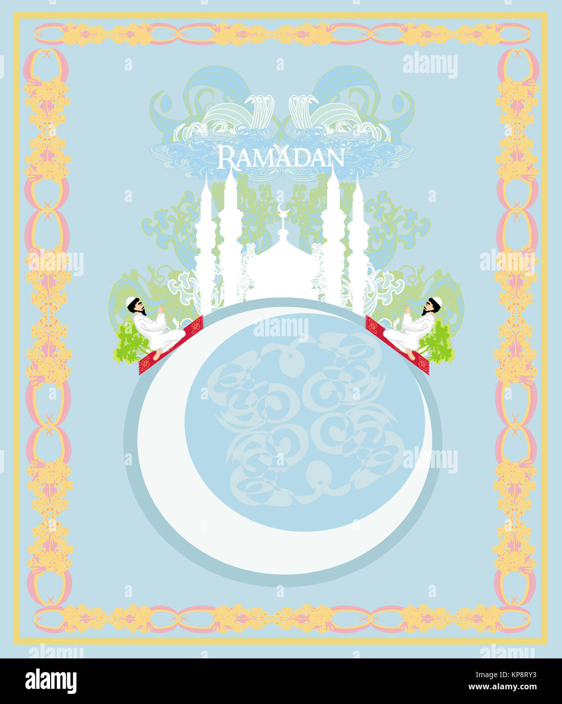 abstract religious frame - muslim man praying Stock Photo - Alamy