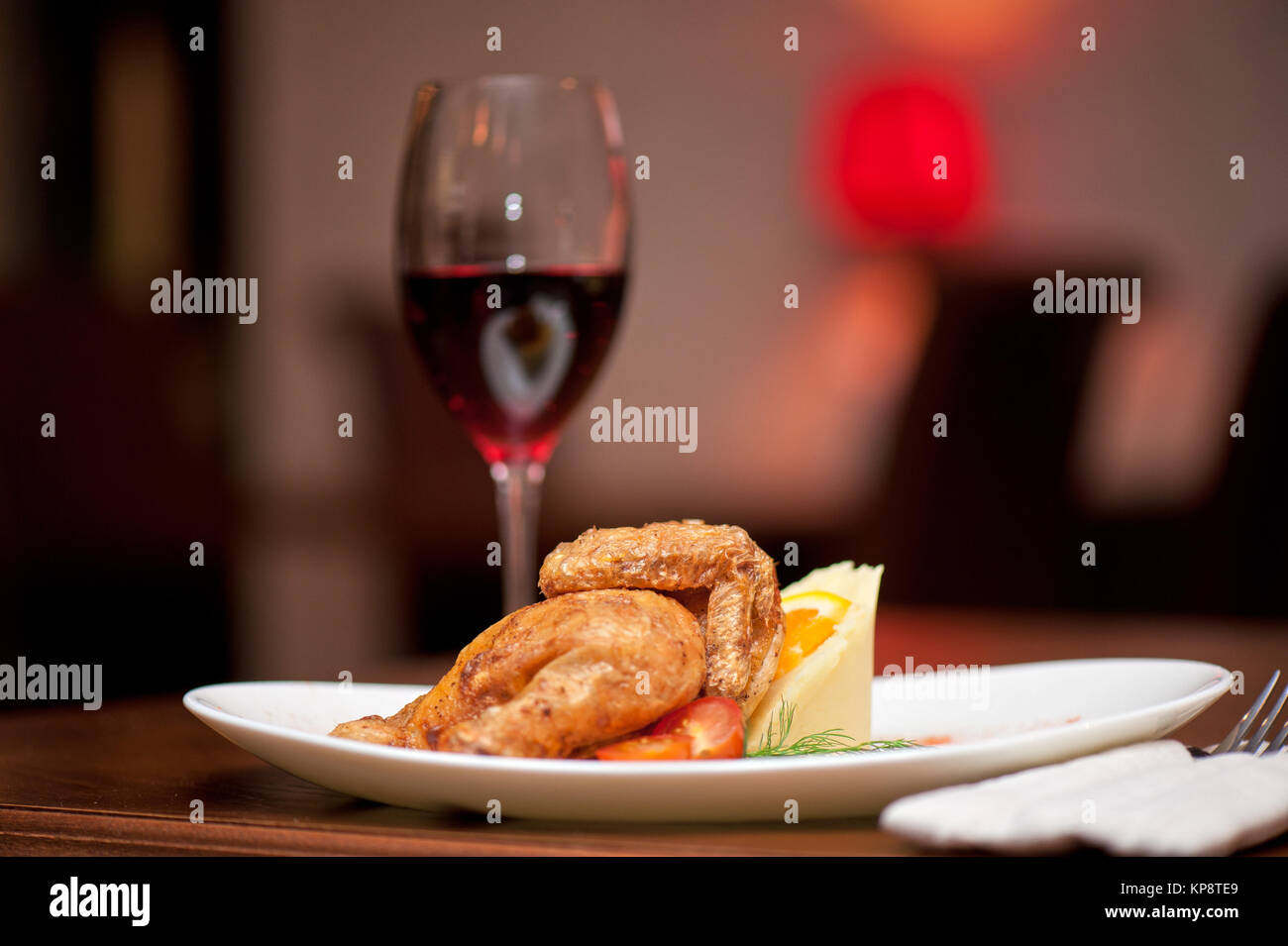 Dinner at table Stock Photo - Alamy