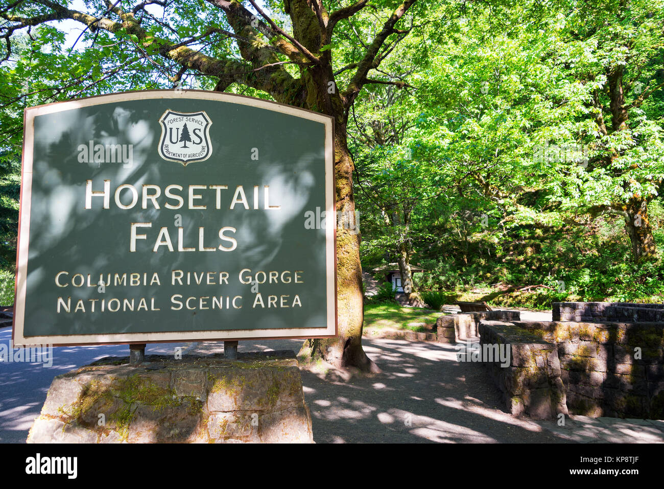 Horsetail Falls Sign Stock Photo - Alamy