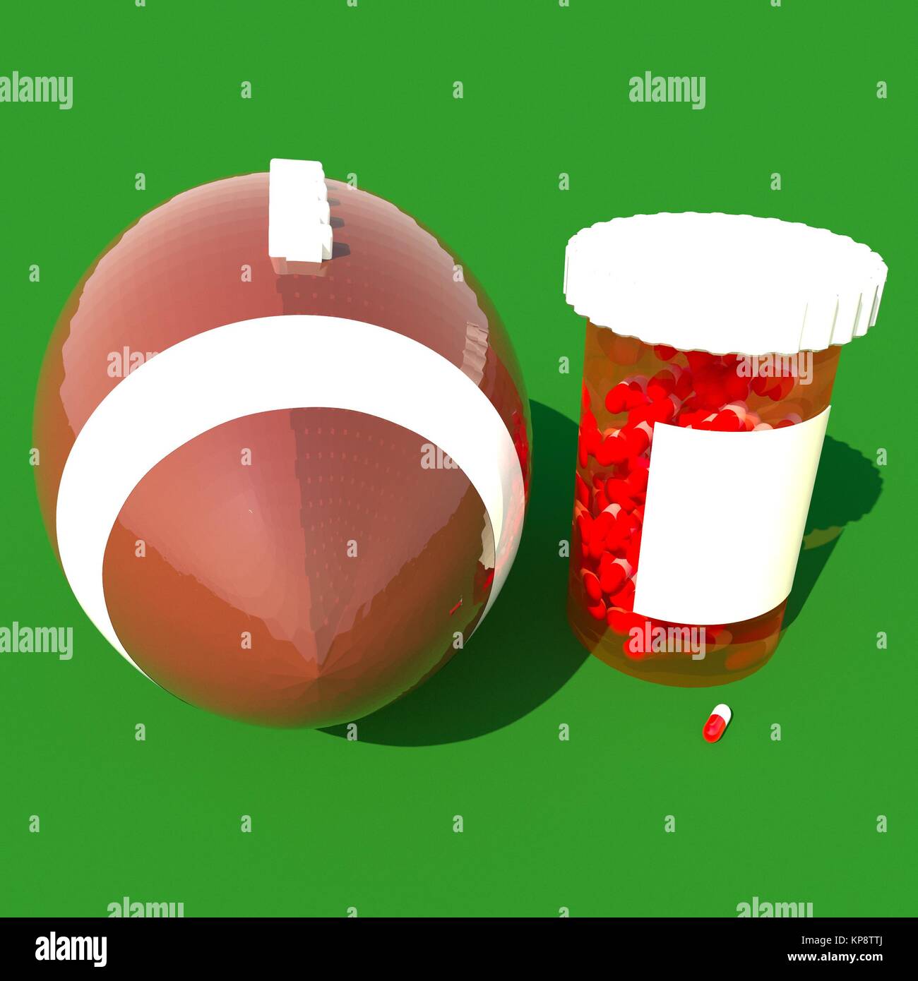 Pills tube near a football Stock Photo - Alamy