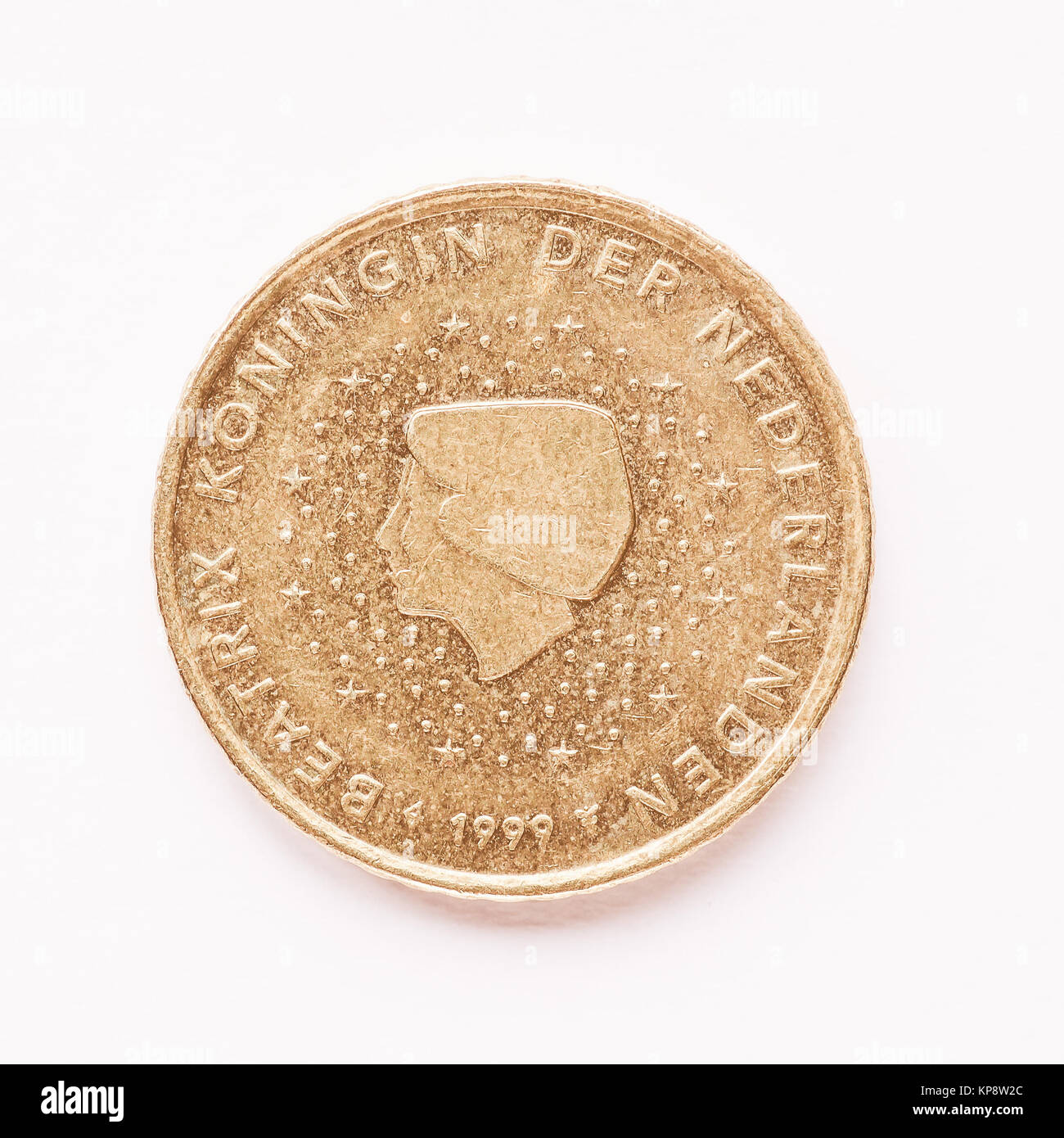 Currency of Europe 50 cent coin from Netherlands vintage Stock Photo ...