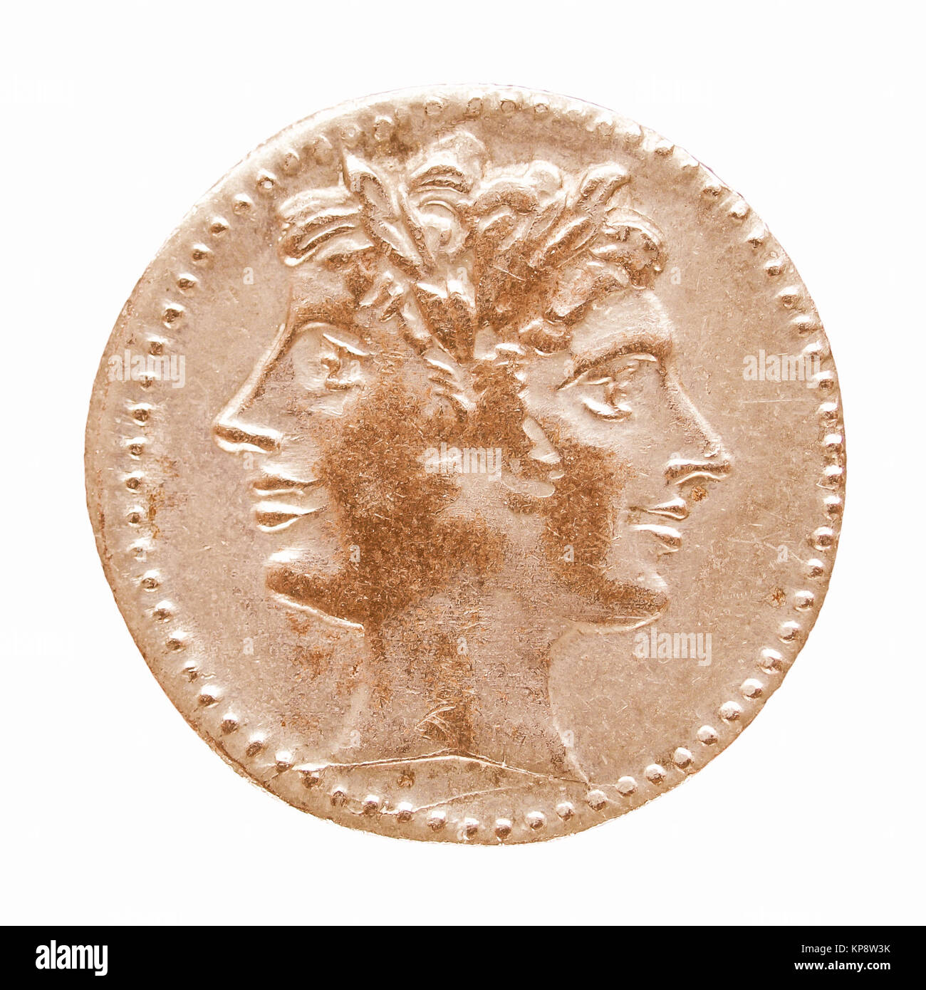 Ancient Roman coin isolated over white background vintage Stock Photo ...
