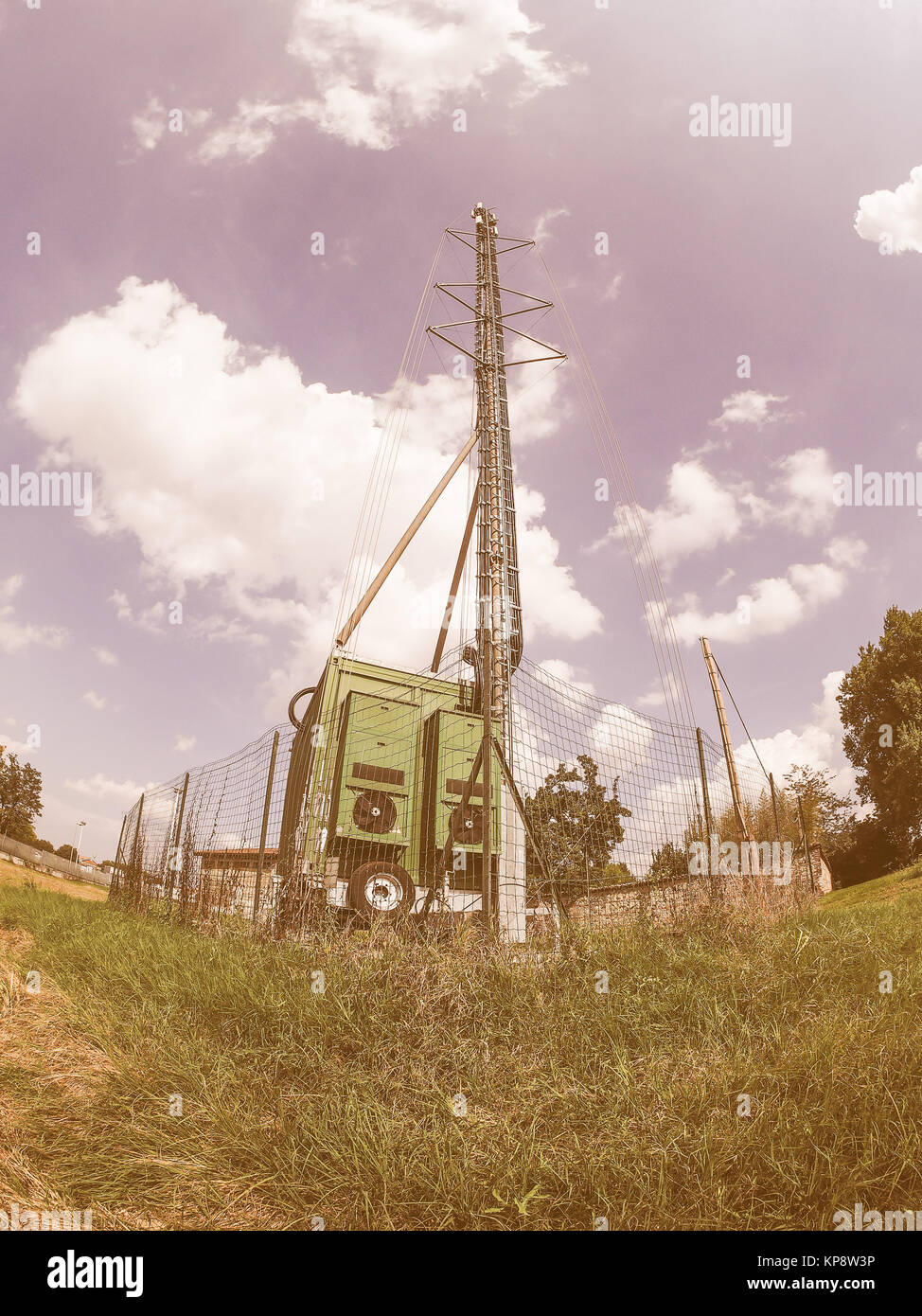 Cell on wheels aka COW mobile cell site with cellular antenna tower and ...