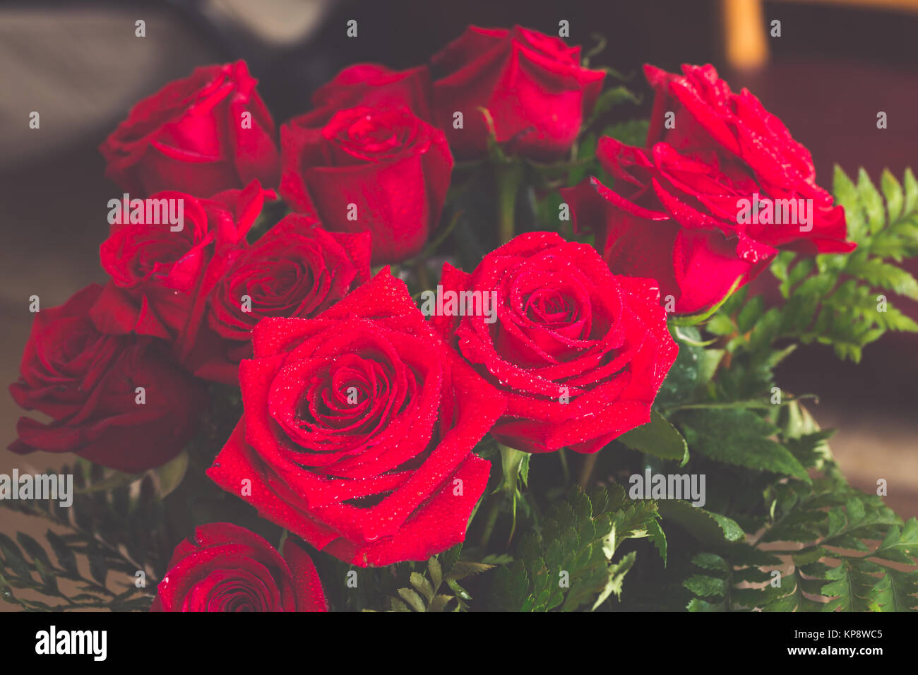 Red roses over valentines day Stock Photo - Alamy