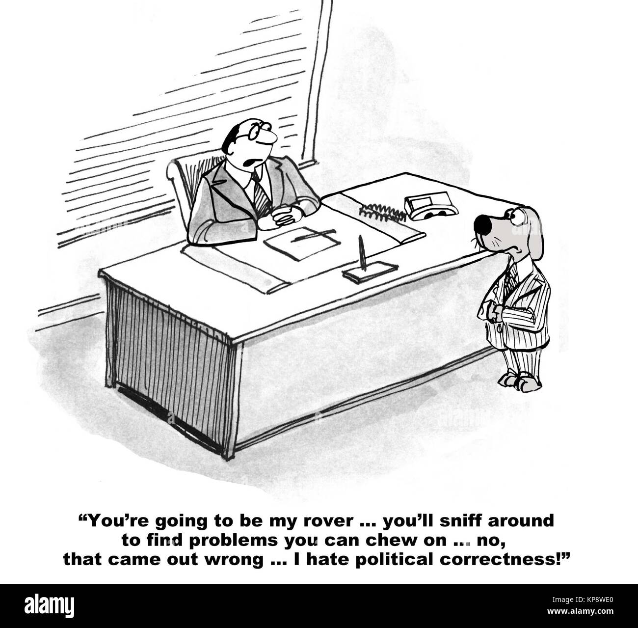 The businessman is using politically incorrect language to talk with ...