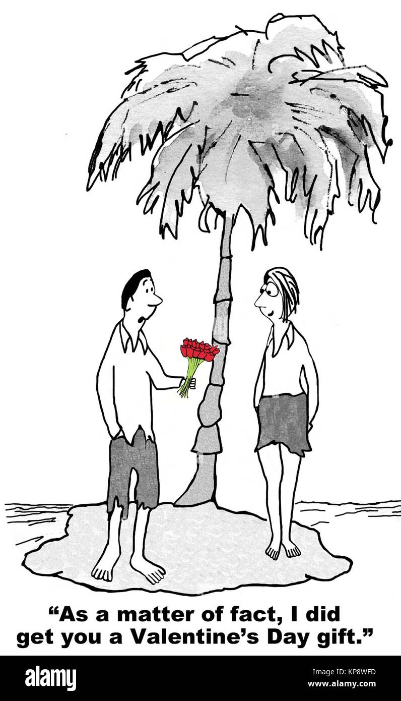 Stranded On A Desert Island Cartoon