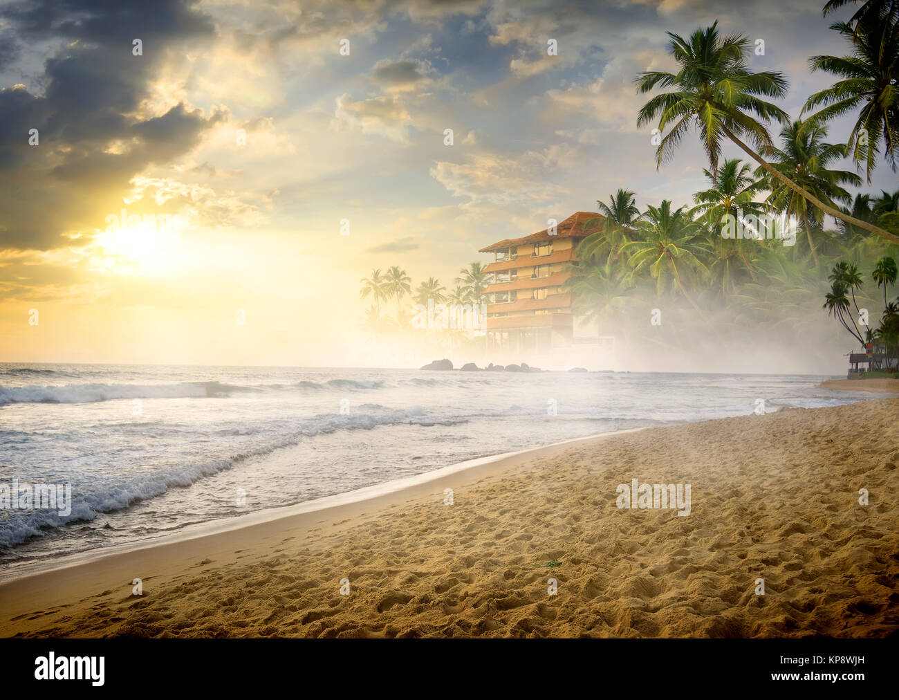 Fog over beach Stock Photo - Alamy