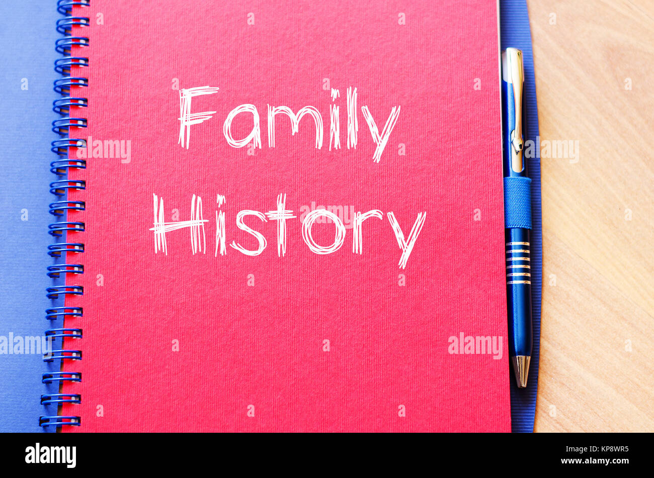 Family history write on notebook Stock Photo - Alamy