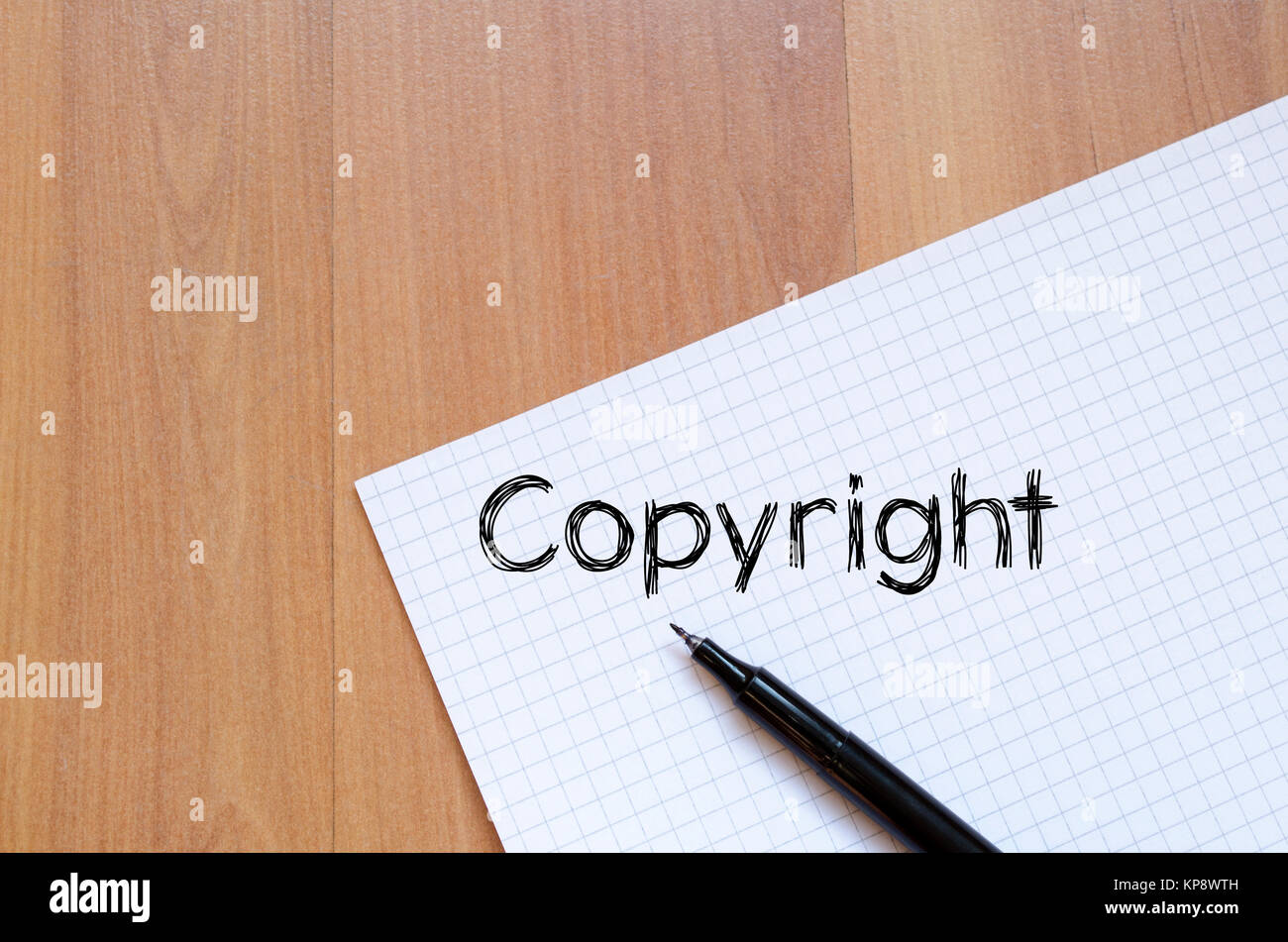 Copyright write on notebook Stock Photo - Alamy