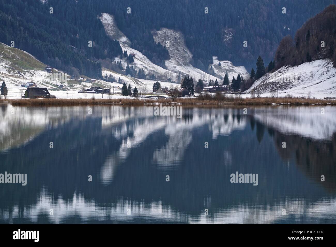 At Lake Sihl 2 Stock Photo - Alamy