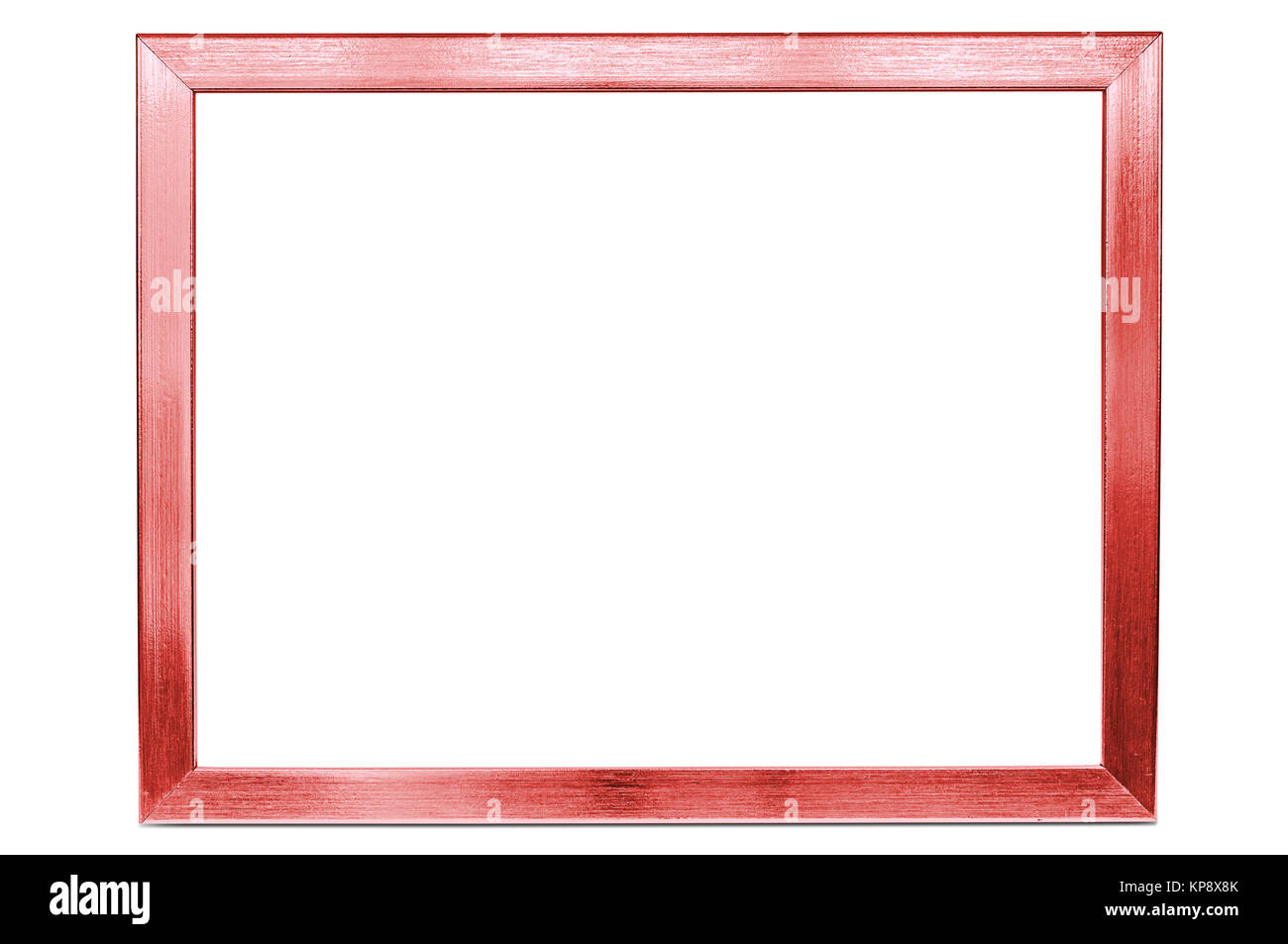 red aluminum empty photo frame on white background Stock Photo - Alamy