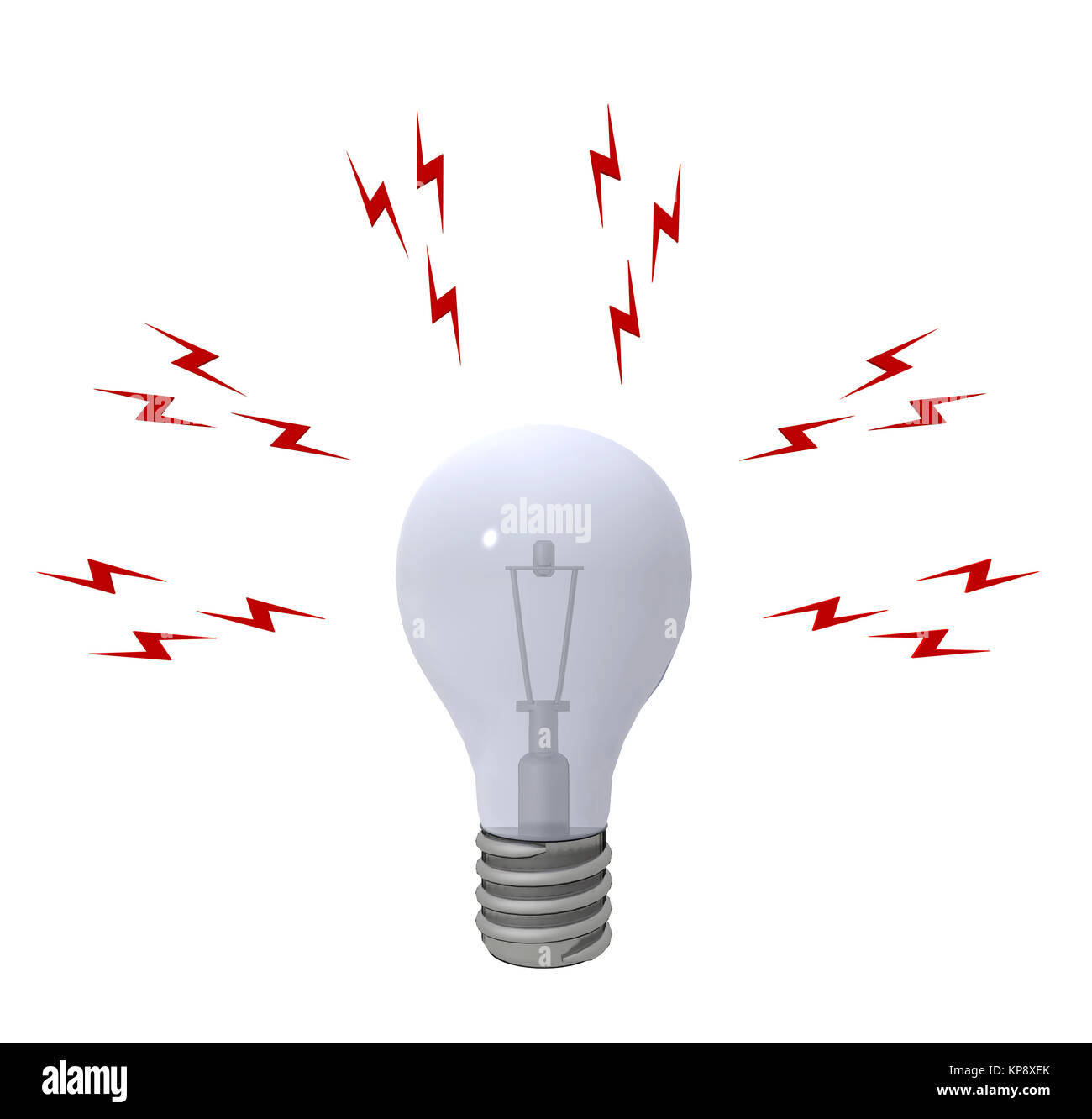 Light bulb with flash symbol Stock Photo - Alamy