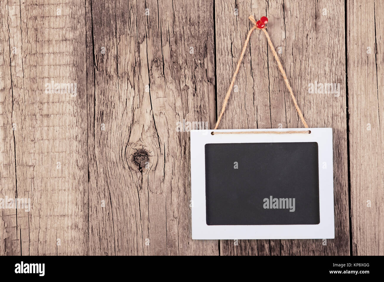 Empty wooden blackboard sign Stock Photo - Alamy
