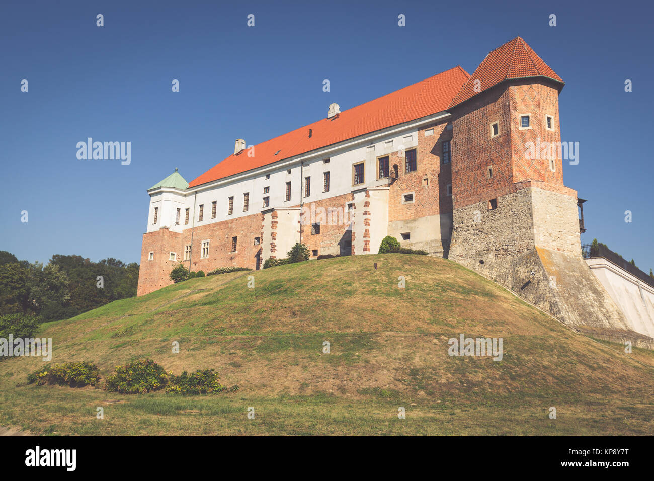 Old castle from 14th century in Sandomierz is located by Vistula river ...