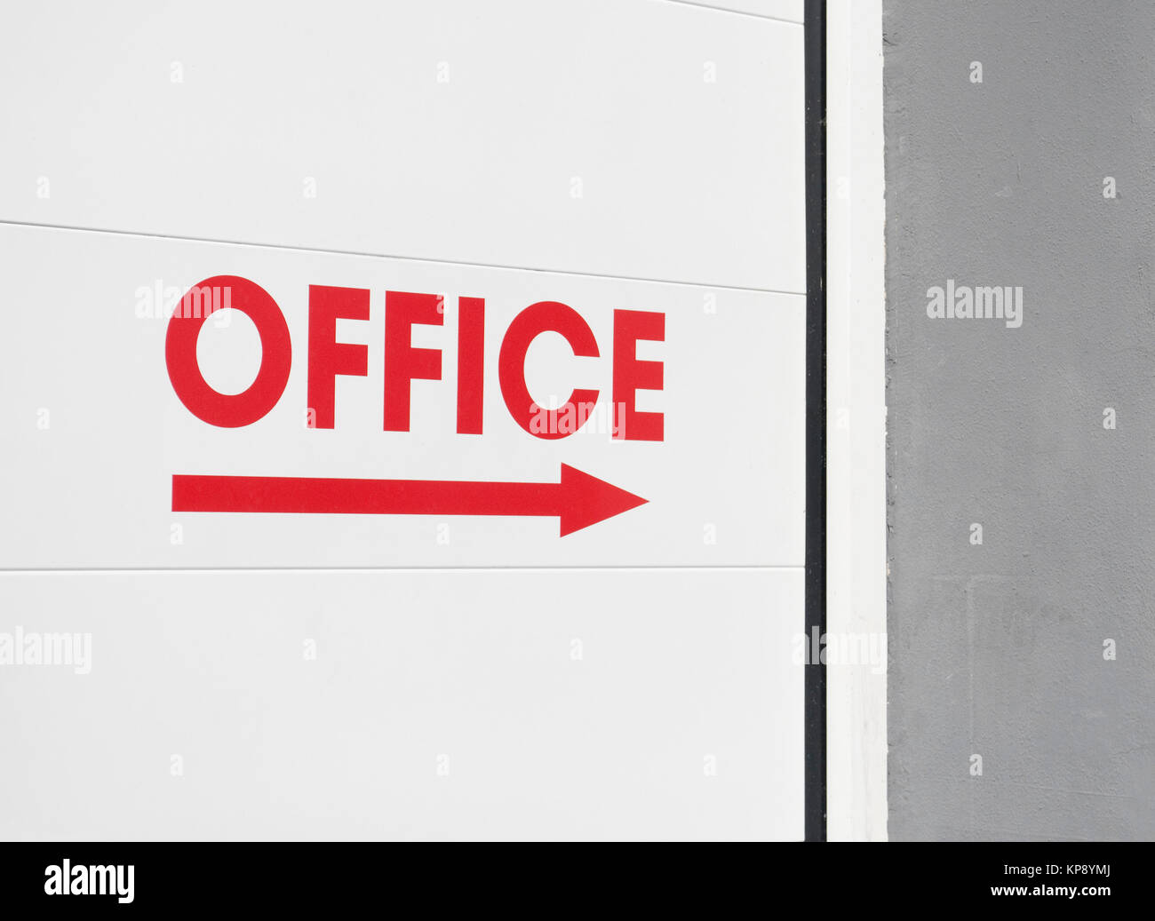 office sign with arrow Stock Photo - Alamy