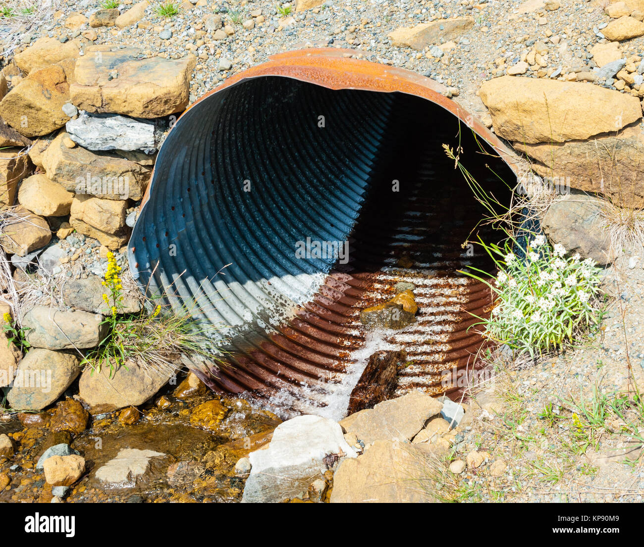 Rusted corrugated metal pipe hi-res stock photography and images - Alamy
