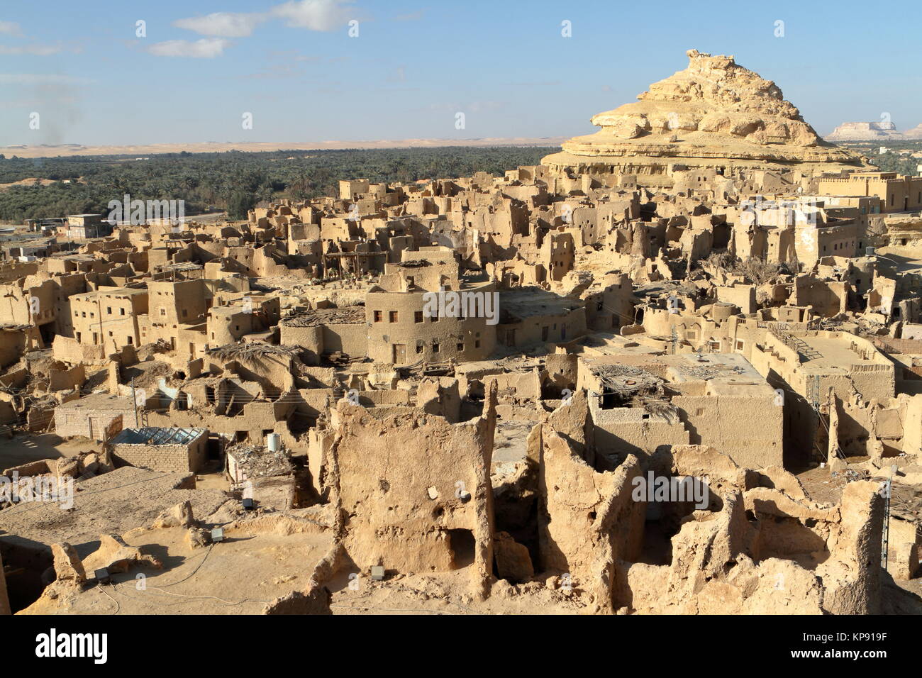 The ancient oasis city of Siwa in the Sahara desert of Egypt Stock ...
