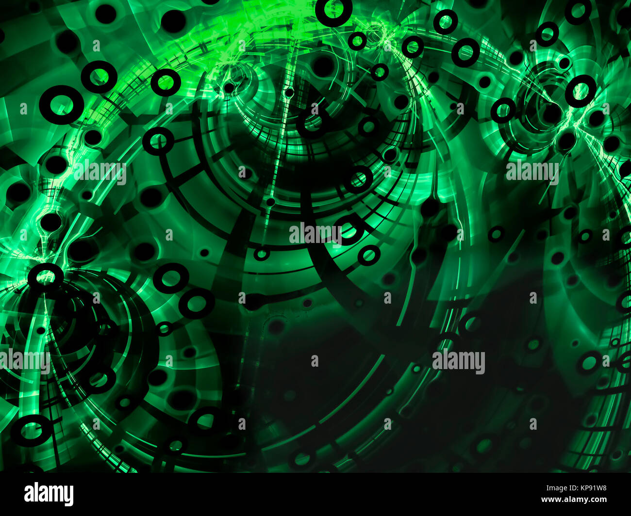 Abstract green Technology style image on black background Stock Photo ...
