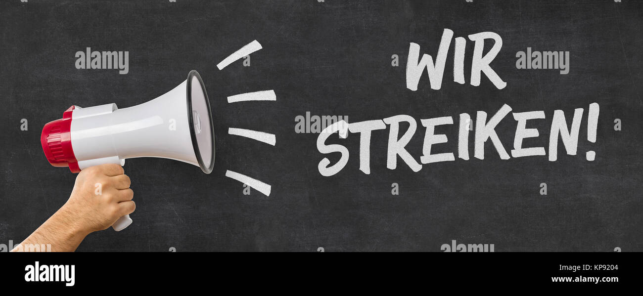 megafon - we go on strike Stock Photo - Alamy