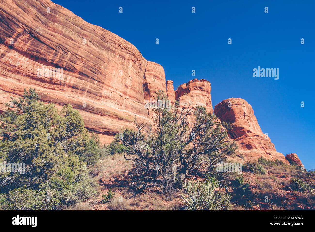 Red Rock Formation with Blue sky Stock Photo - Alamy