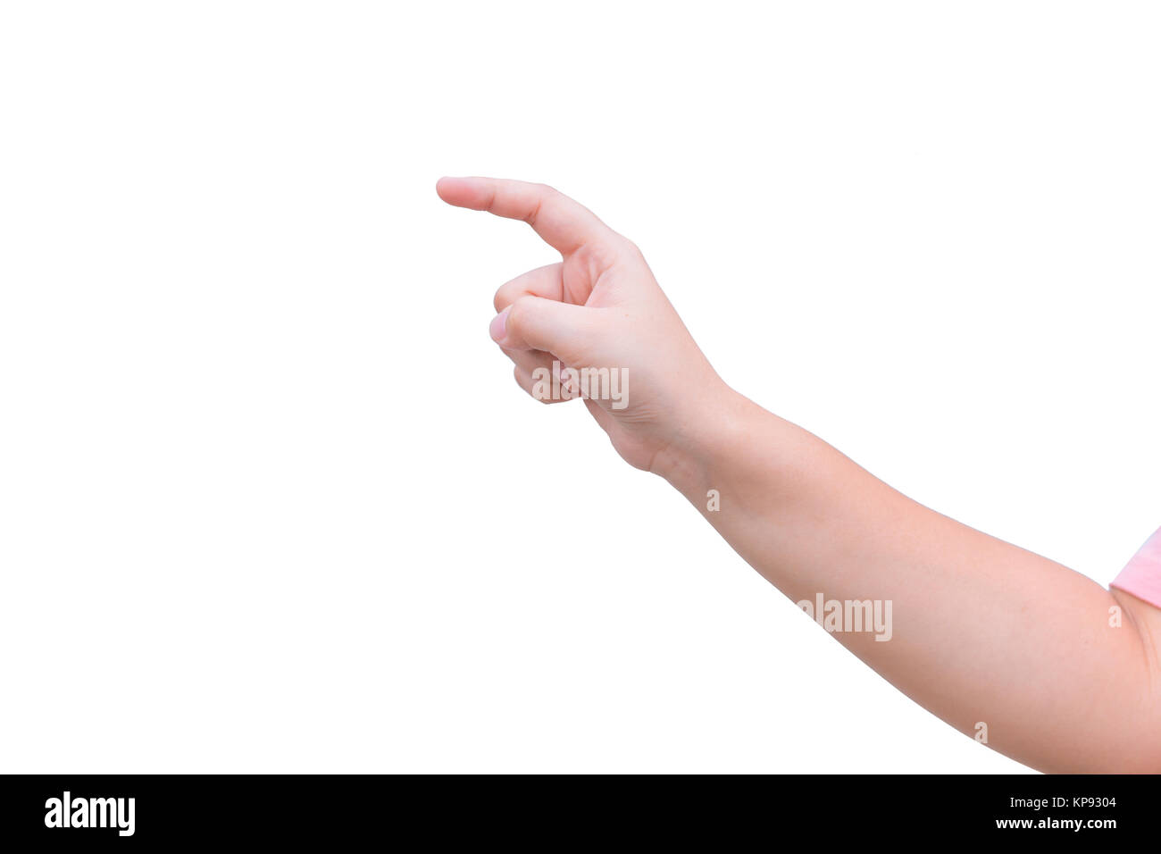 Woman pointing finger display hi-res stock photography and images - Alamy