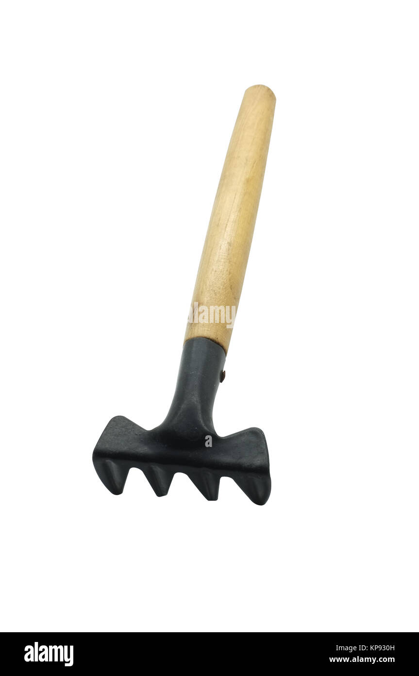 Rake isolated on white background, collection of gardening tools Stock ...