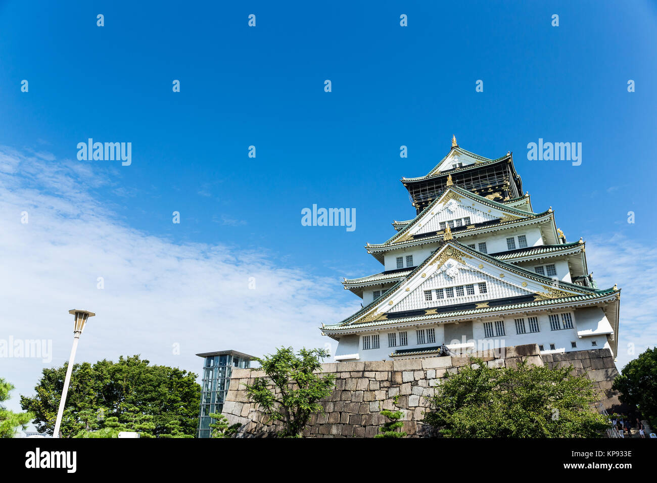 Osaka castle in Japan with clear blue sky Stock Photo - Alamy