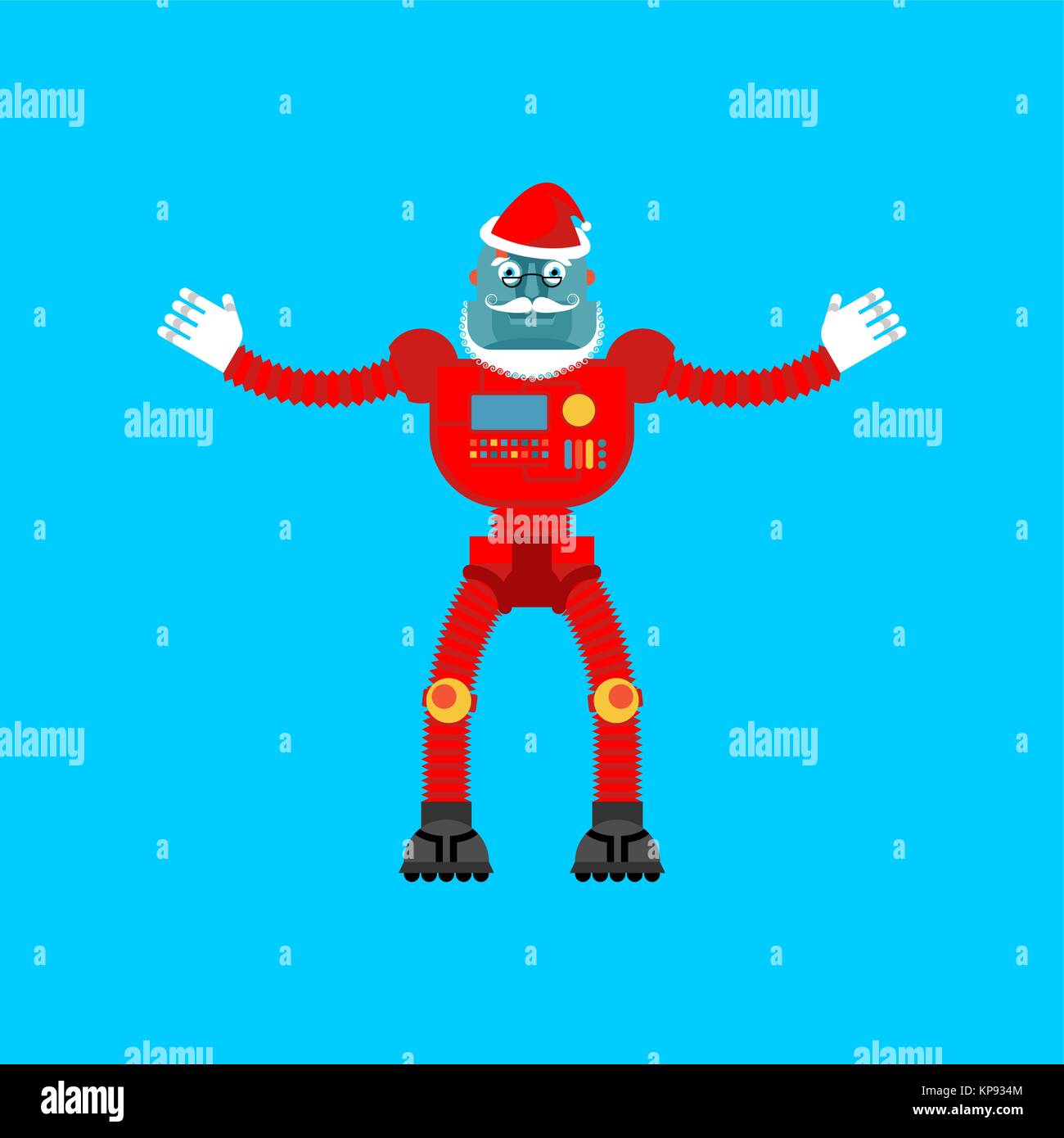 Robot Santa Claus. Mechanical cyborg grandfather for christmas. Robotic ...