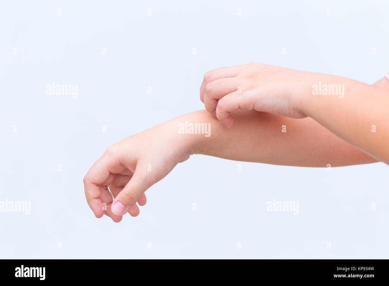 Skin Itching with Hand Scratching on white background Stock Photo - Alamy