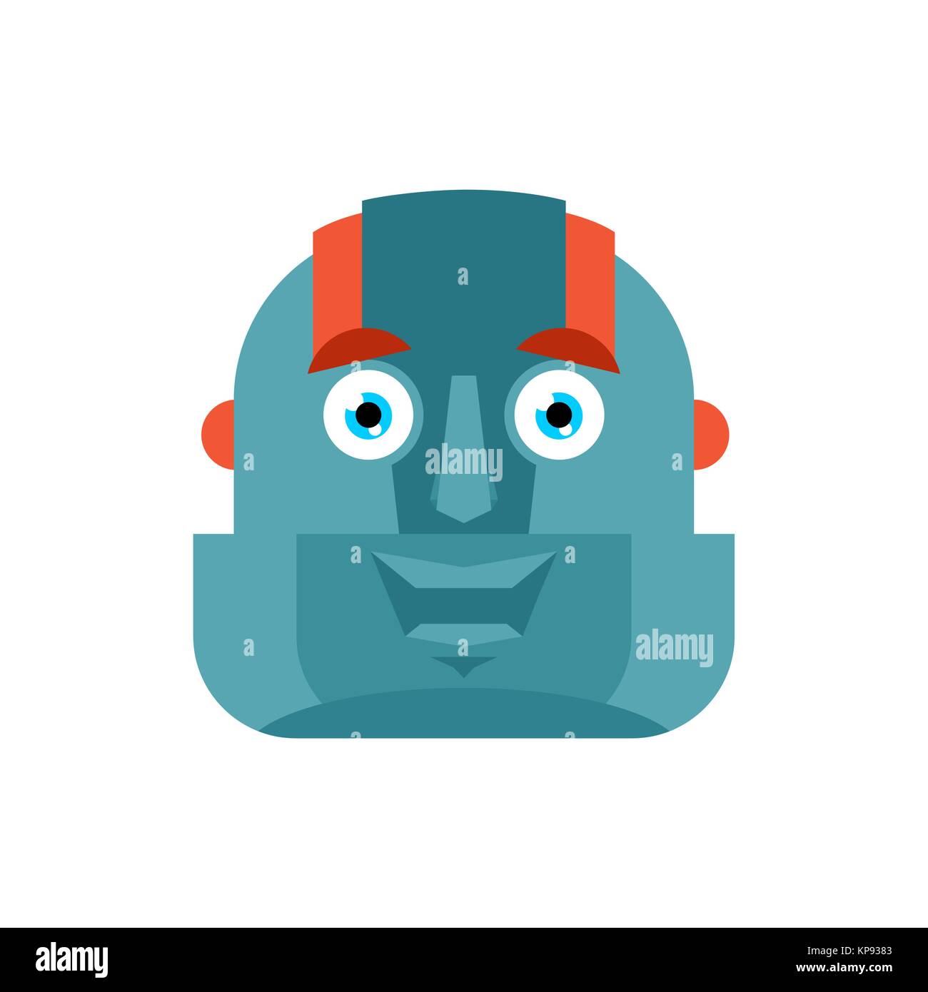 Robot happy emoji. Cyborg merry emotions. Robotic man Joyful. Vector ...