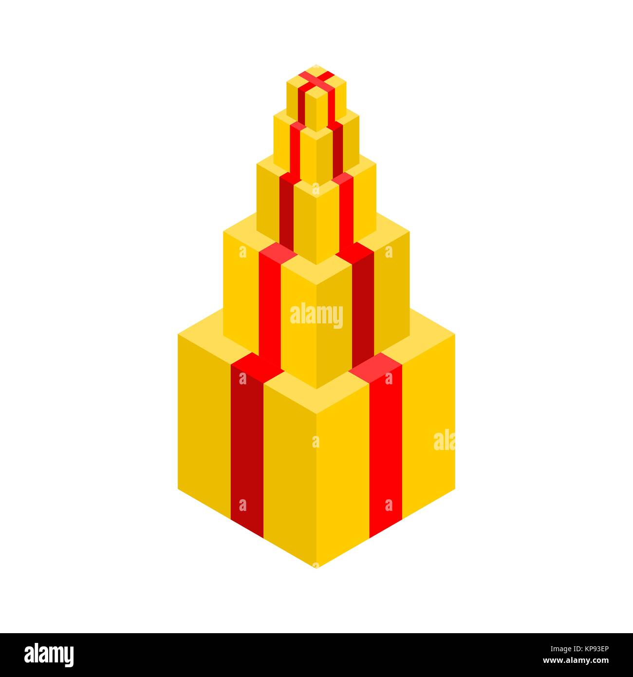 Gift Pyramid isolated. lot of gift box. Vector illustration Stock ...