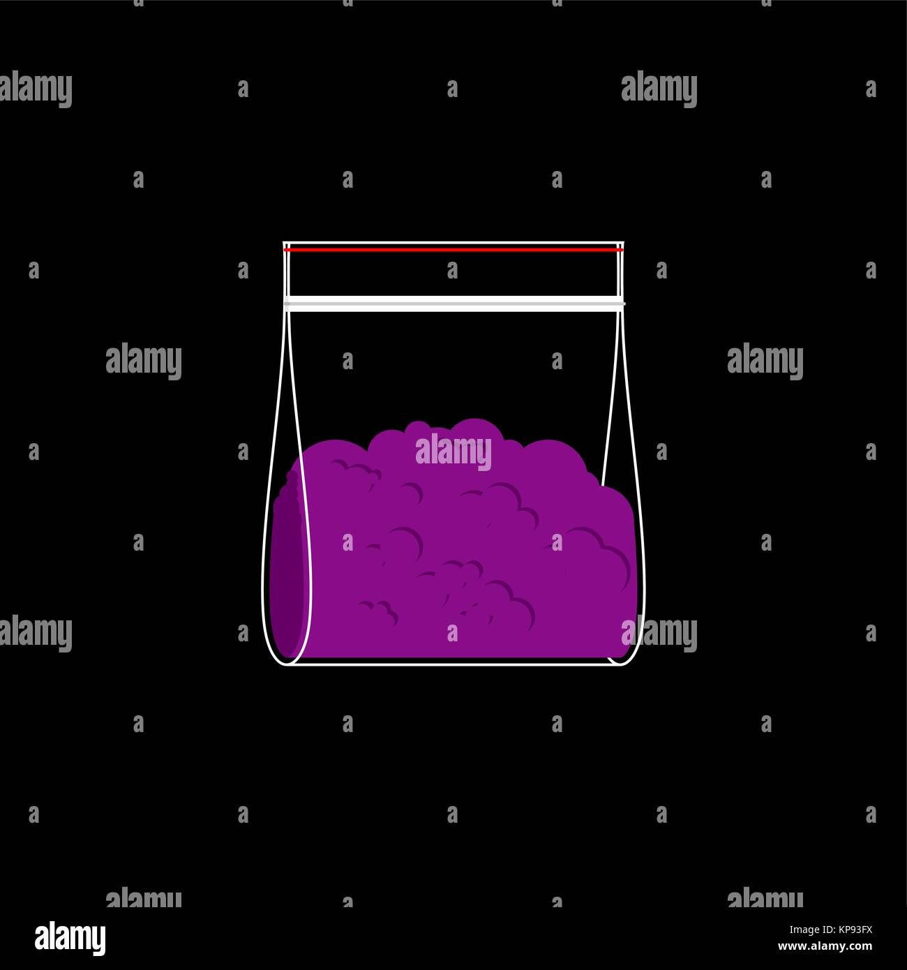 Drug in plastic bag isolated. purple Drugs in sachet. Vector ...