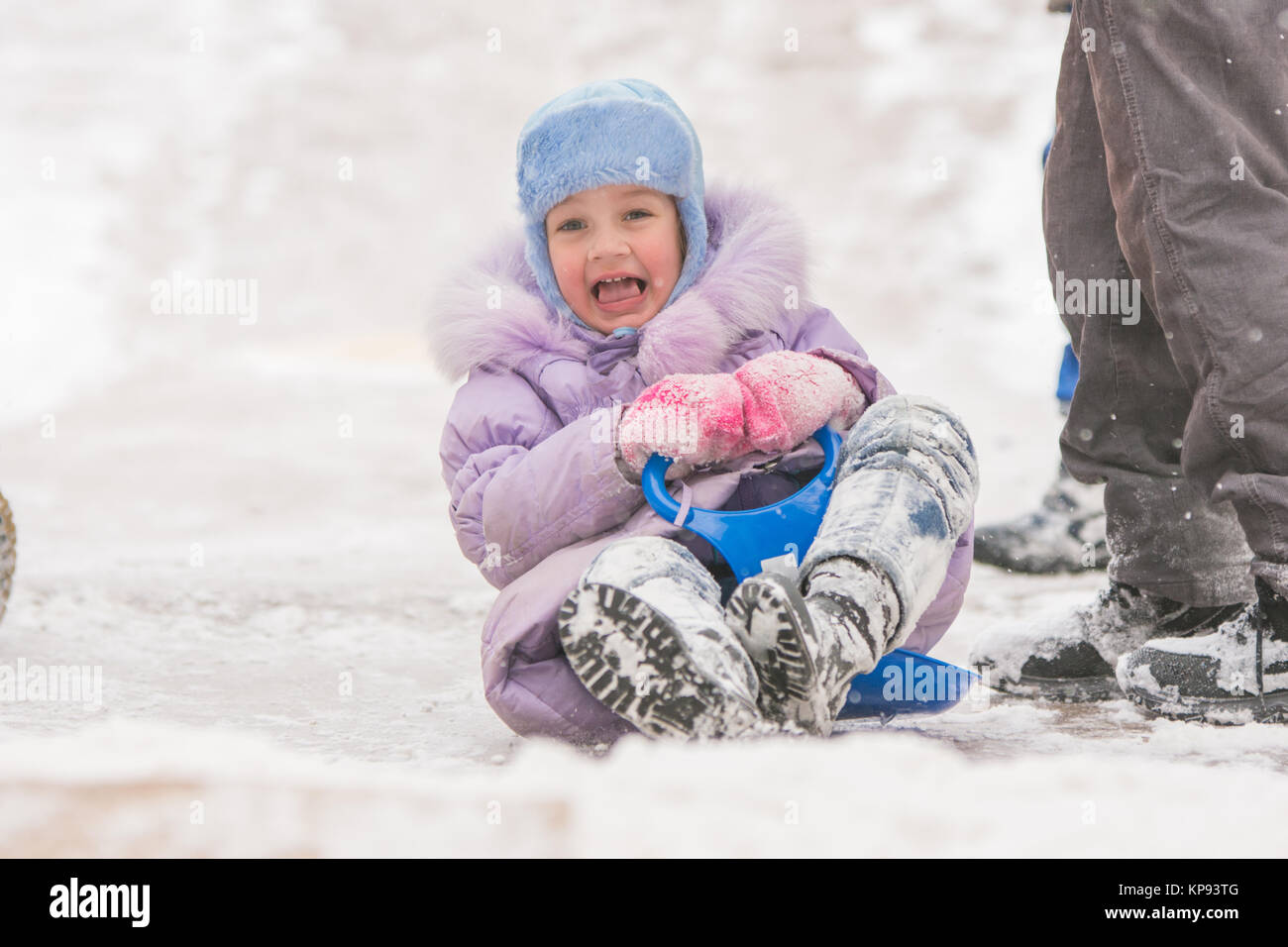 Five-year girl rolled down ice slides nearly crashed into other ...