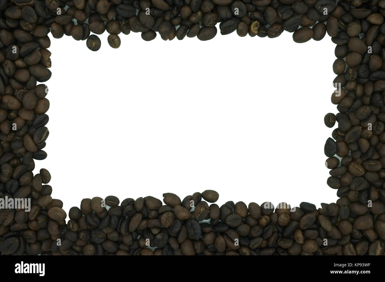 Coffee frame in rectangular shape isolated on white Stock Photo - Alamy