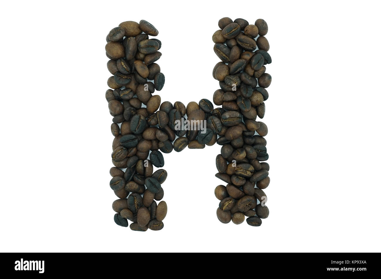 Creative alphabet from coffee bean isolated on white background Stock ...