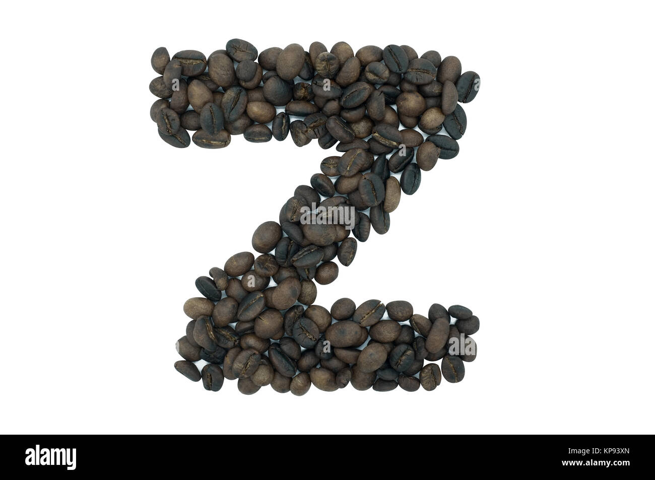 Creative alphabet from coffee bean isolated on white background Stock ...