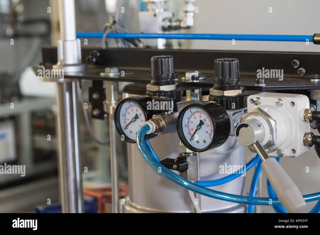 Pressure measuring device in assembly hall Stock Photo - Alamy