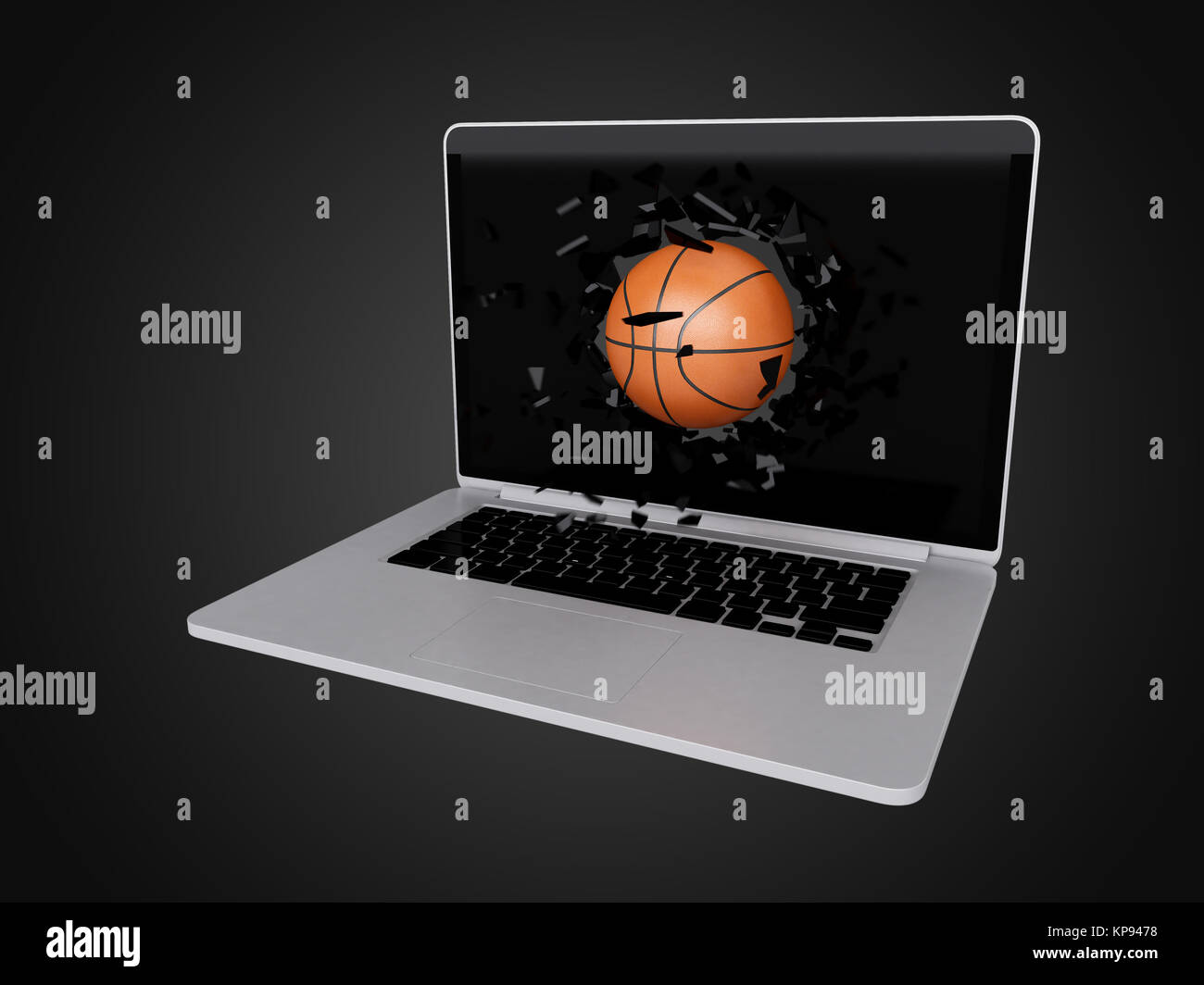 basketball destroy laptop Stock Photo - Alamy