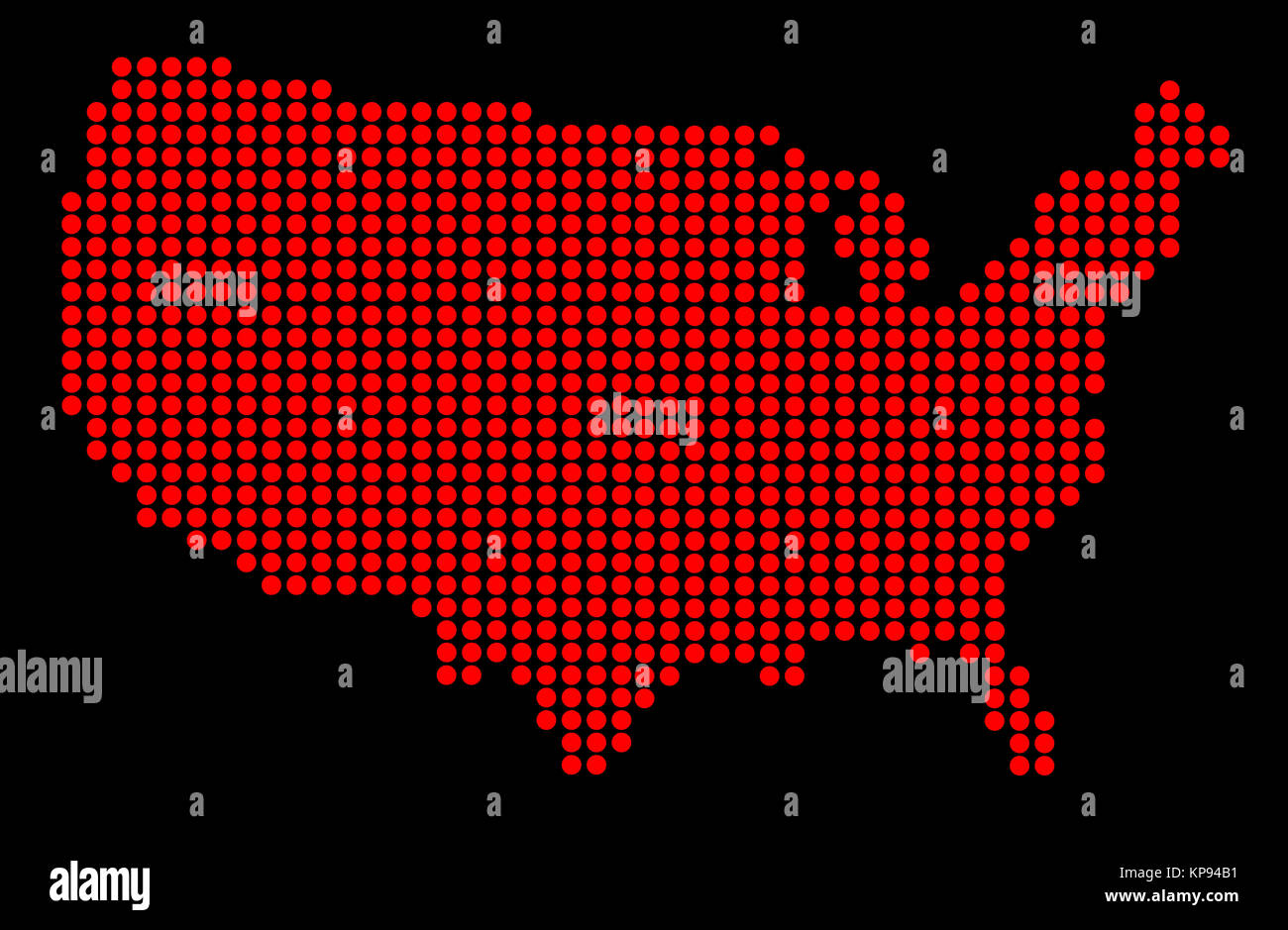 Map of united states with dots hi-res stock photography and images - Alamy