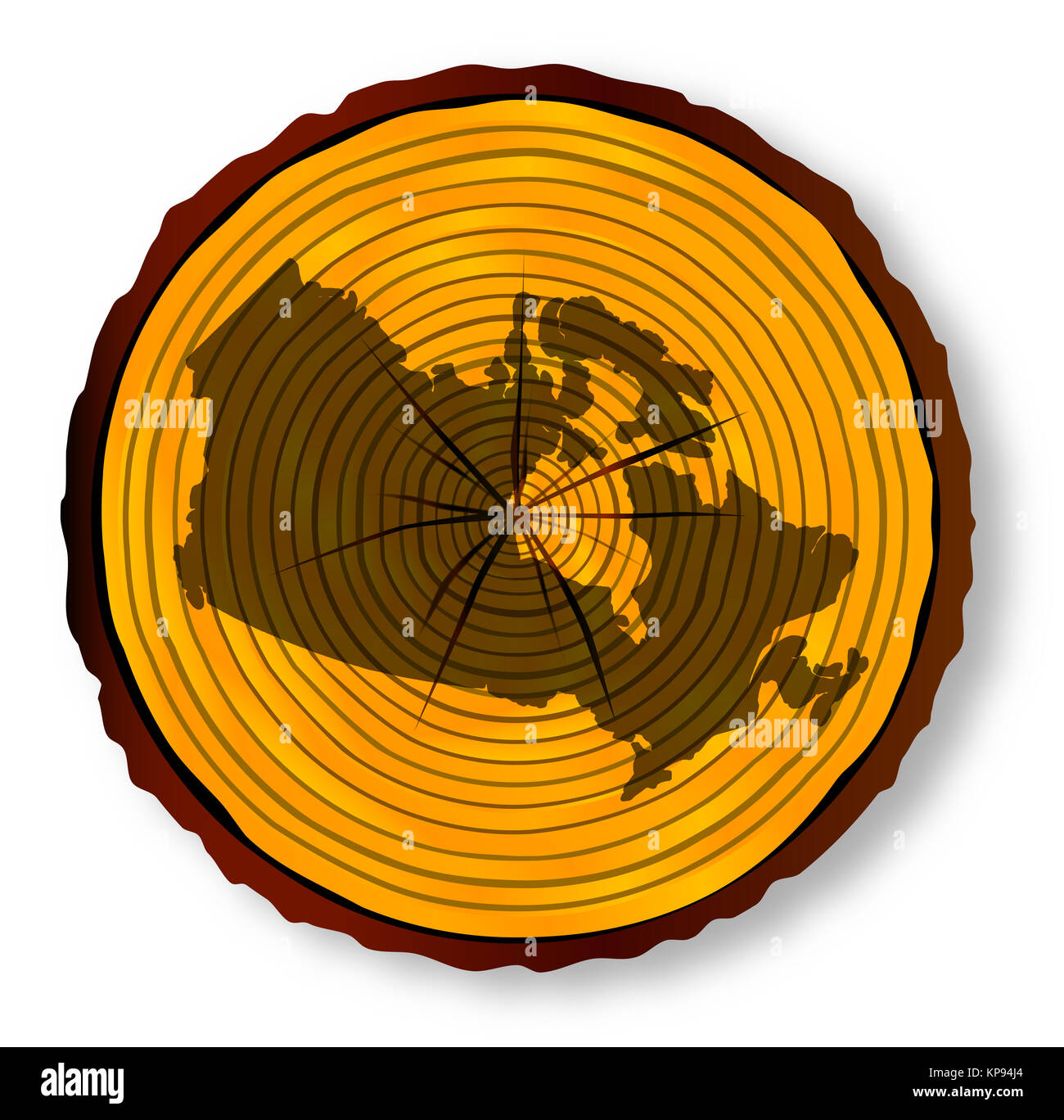 Canada Map On Timber Section Stock Photo - Alamy