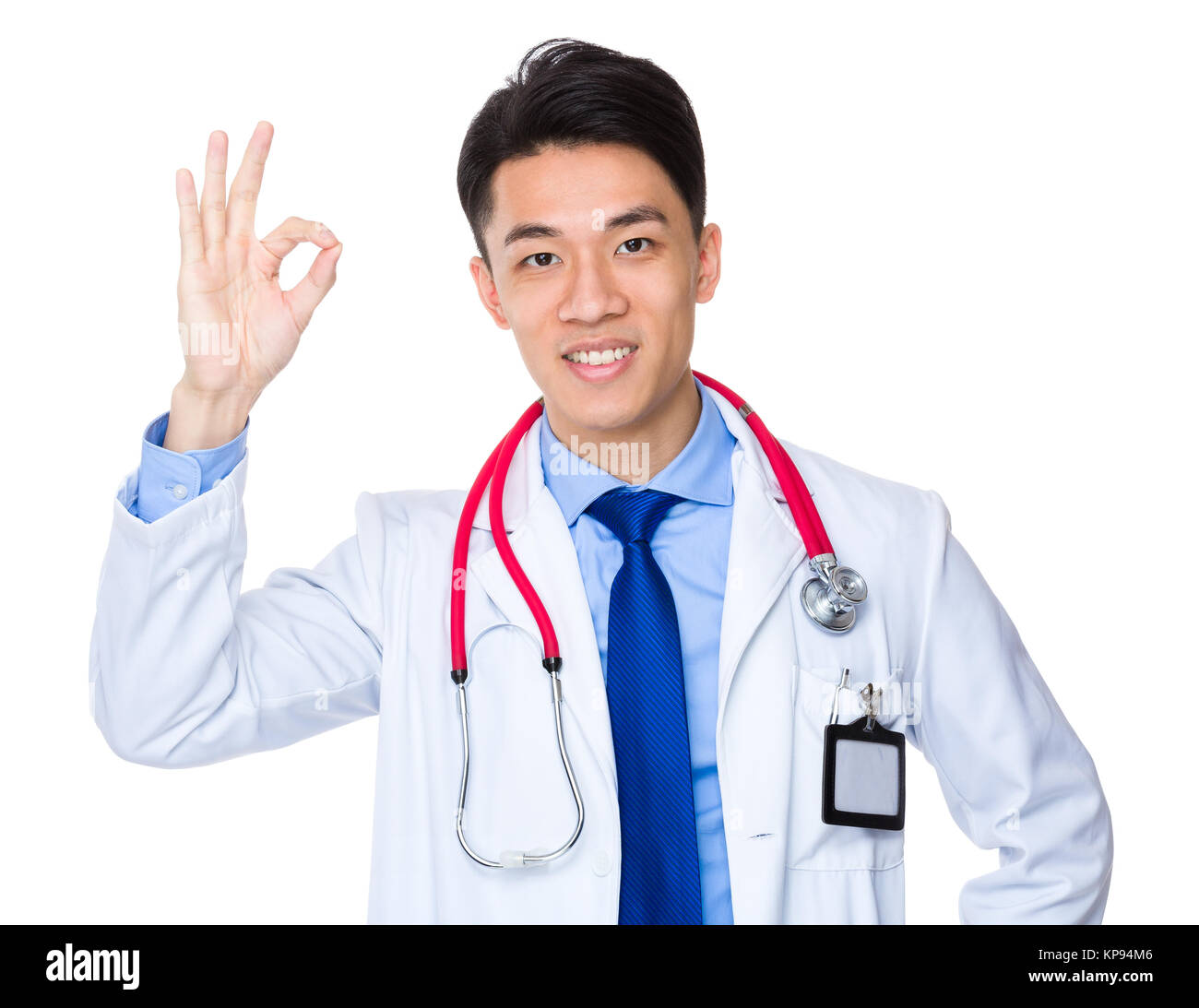 Young doctor with ok sign gesture Stock Photo - Alamy