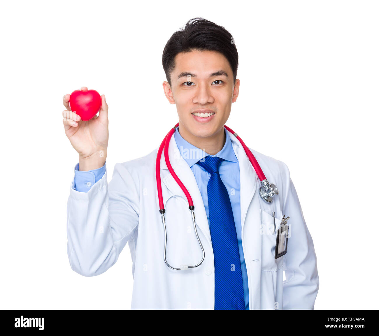 Doctor hold with heart ball Stock Photo - Alamy