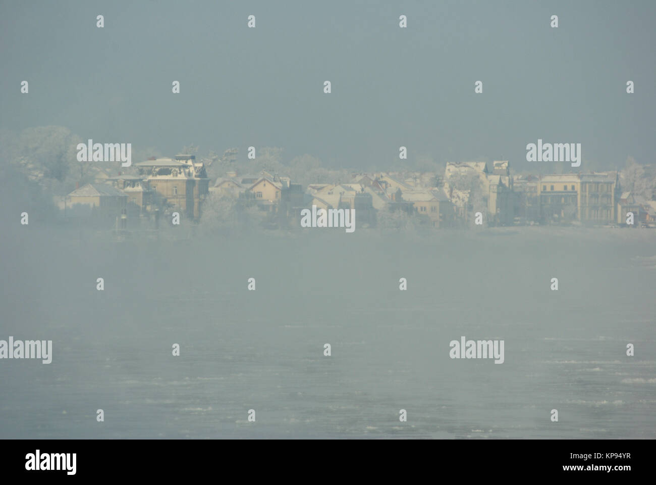 icy mist - elbe,dresden Stock Photo - Alamy